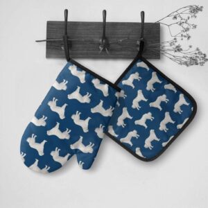 Great Pyrenees Cute Dogs Oven Mitts and Pot Holders Set Kitchen Gift Set for Kitchen Cooking Baking, BBQ