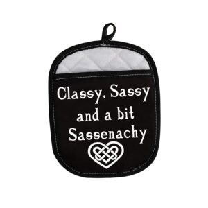 levlo dragonfly fans gift sassenach merchandise for jamie fraser fans classy sassy and a bit sassenachy dragonfly pot holders (classy sassy)