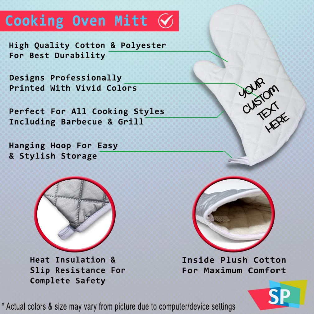 Oven Mitt Kitchen Accessories Custom Personalized Text BBQ & Grill Glove Polyester & Cotton