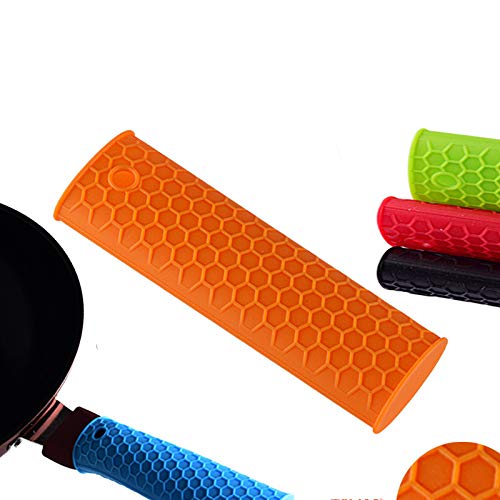 UoYu 7 Pack Silicone Hot Handle Holder Potholder Rubber Pot Handle Sleeve for Cast Iron Pans Metal Frying Pans Skillets Coaster Brushes