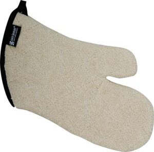 san jamar 813tm heavy duty terry cloth temperature protection oven mitt, 13" length, natural