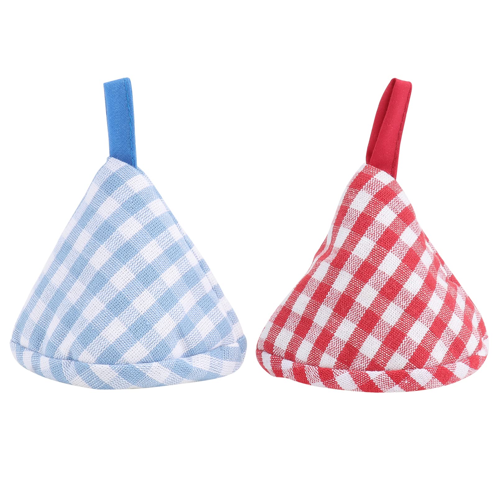 2PCS pot hat Heat- insulated Pot Caps Triangle Pot Caps Pot Cover Handle Caps Pot Cover Handle Covers household gloves small oven mitts silicone oven mitt mittens casserole cotton