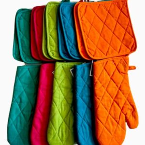 Best Housewarming Gift Ever,Bulk Oven Mitts & Pot Holder for Cooking and Baking 100% Cotton Pot Holder and Oven Mitts - 15 pcs