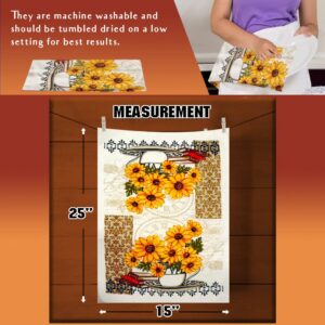 Lobyn Value Pack Kitchen Towel Oven Mitts and Pot Holders Sets, Pot Holders and Oven Mitts Sets, Kitchen Mittens and Pot Holder Set, Potholder Set, Mittens Kitchen Sunflower Design