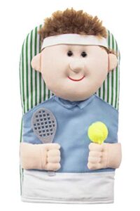 ritz kitchen friends novelty cotton oven mitt, great housewarming gift, kitchen decoration, gifts for men, 6" x 11", tennis boy, single unit