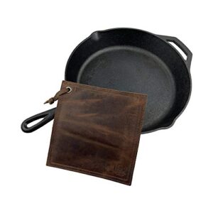 Rustic Leather Hot Pot Pad (Potholder), Double Layered, Double Stitched and Handmade by Hide & Drink :: Bourbon Brown