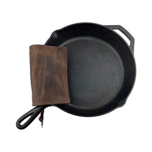 Rustic Leather Hot Pot Pad (Potholder), Double Layered, Double Stitched and Handmade by Hide & Drink :: Bourbon Brown