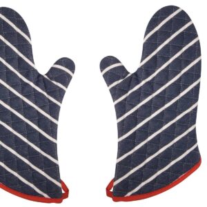 Now Designs Basic Oven Mitt, Butcher Stripe - 6.5 x 13 in | Set of 2