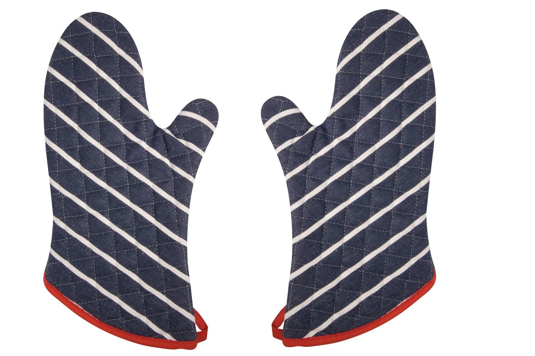 Now Designs Basic Oven Mitt, Butcher Stripe - 6.5 x 13 in | Set of 2