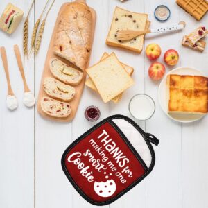 Teacher Appreciation Gift Thanks for Making Me One Smart Cookie Pot Holder Back to School Teacher Gift (Smart Cookie Red)