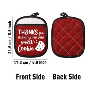 Teacher Appreciation Gift Thanks for Making Me One Smart Cookie Pot Holder Back to School Teacher Gift (Smart Cookie Red)