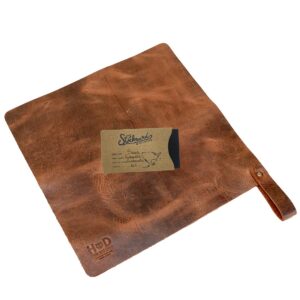 Hide & Drink, Squared Potholder Sheet, Cookware Kitchen and Bakery Supplies, Home Essentials, Protection Sheet, Full Grain Leather, Handmade, Bourbon Brown