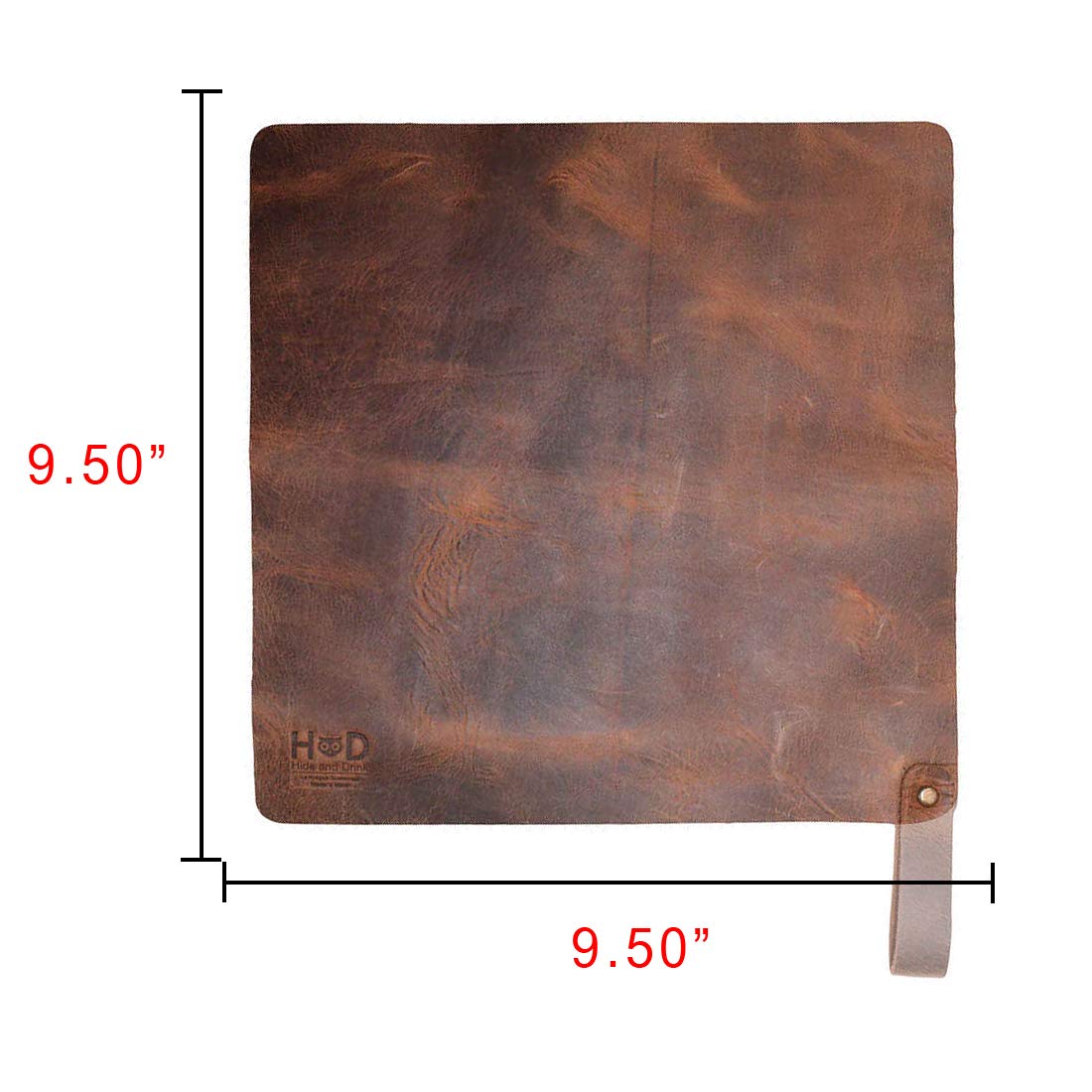 Hide & Drink, Squared Potholder Sheet, Cookware Kitchen and Bakery Supplies, Home Essentials, Protection Sheet, Full Grain Leather, Handmade, Bourbon Brown