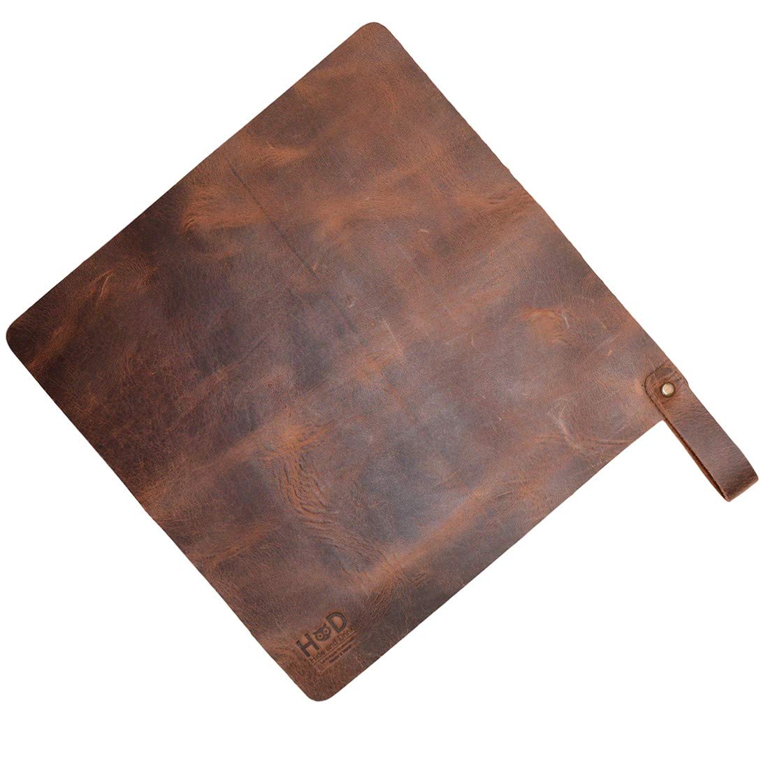 Hide & Drink, Squared Potholder Sheet, Cookware Kitchen and Bakery Supplies, Home Essentials, Protection Sheet, Full Grain Leather, Handmade, Bourbon Brown