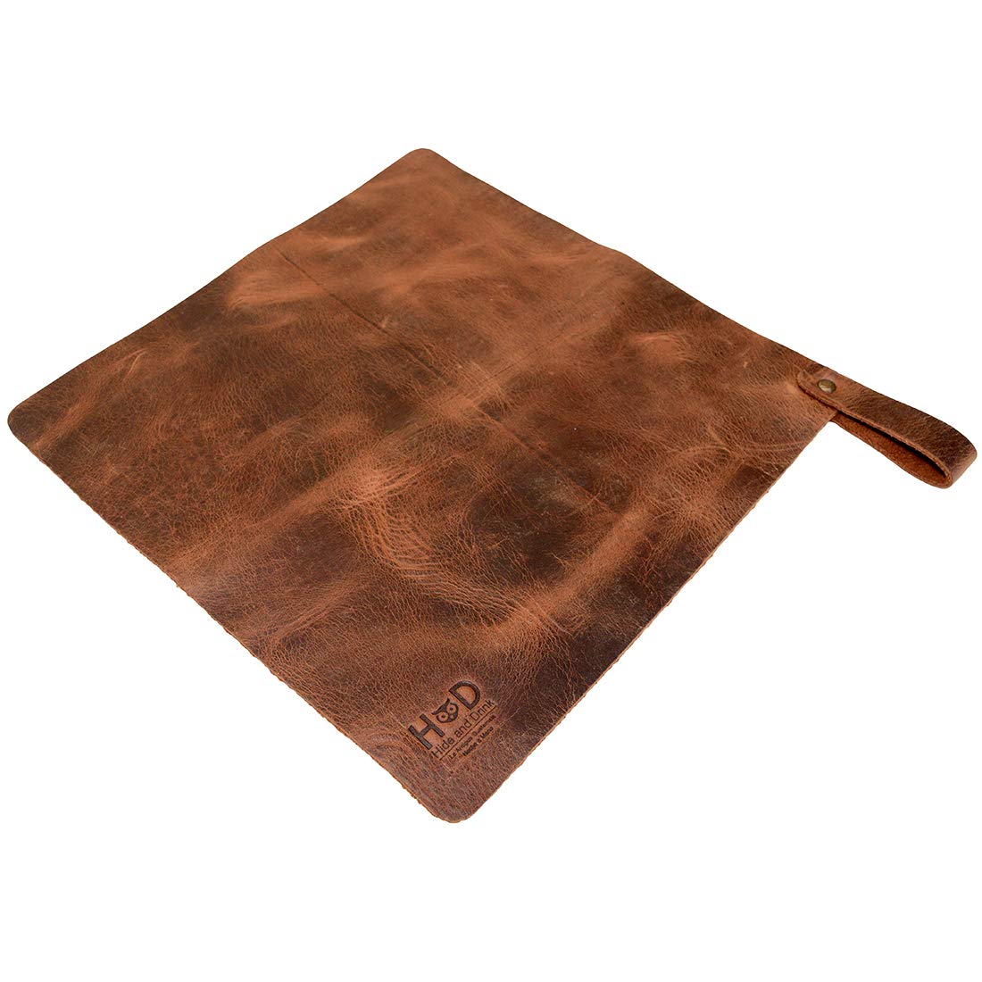 Hide & Drink, Squared Potholder Sheet, Cookware Kitchen and Bakery Supplies, Home Essentials, Protection Sheet, Full Grain Leather, Handmade, Bourbon Brown