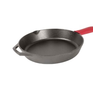 Lodge Cast Iron Skillet with Red Silicone Hot Handle Holder, 12-inch & ASAHH41 Silicone Assist Handle Holder, Red, 5.5" x 2"