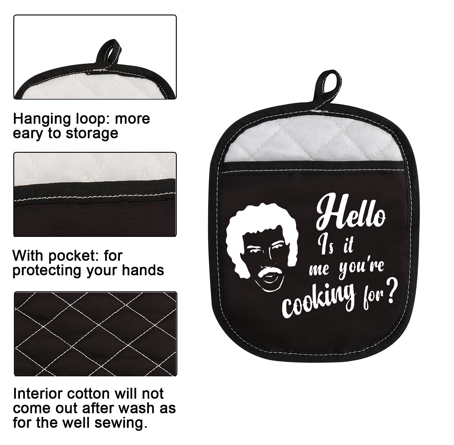 Novelty Inspired Baker Gift Hello is It Me You’re Cooking for Oven Pads Pot Holder with Pocket (You're Cooking for)