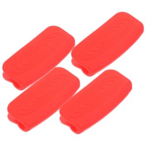 4pcs pot handle cover silicone pot holder skillet handle cover silicone oven mitts silicone sleeve protectors - handle protectors wok anti-scald