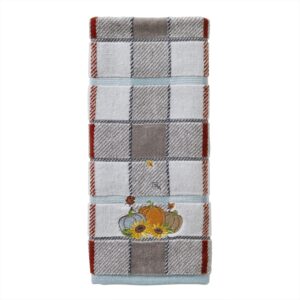 SKL Home Harvest Pumpkins Hand Towel, Plaid Small