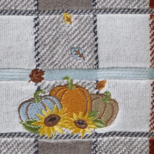 SKL Home Harvest Pumpkins Hand Towel, Plaid Small