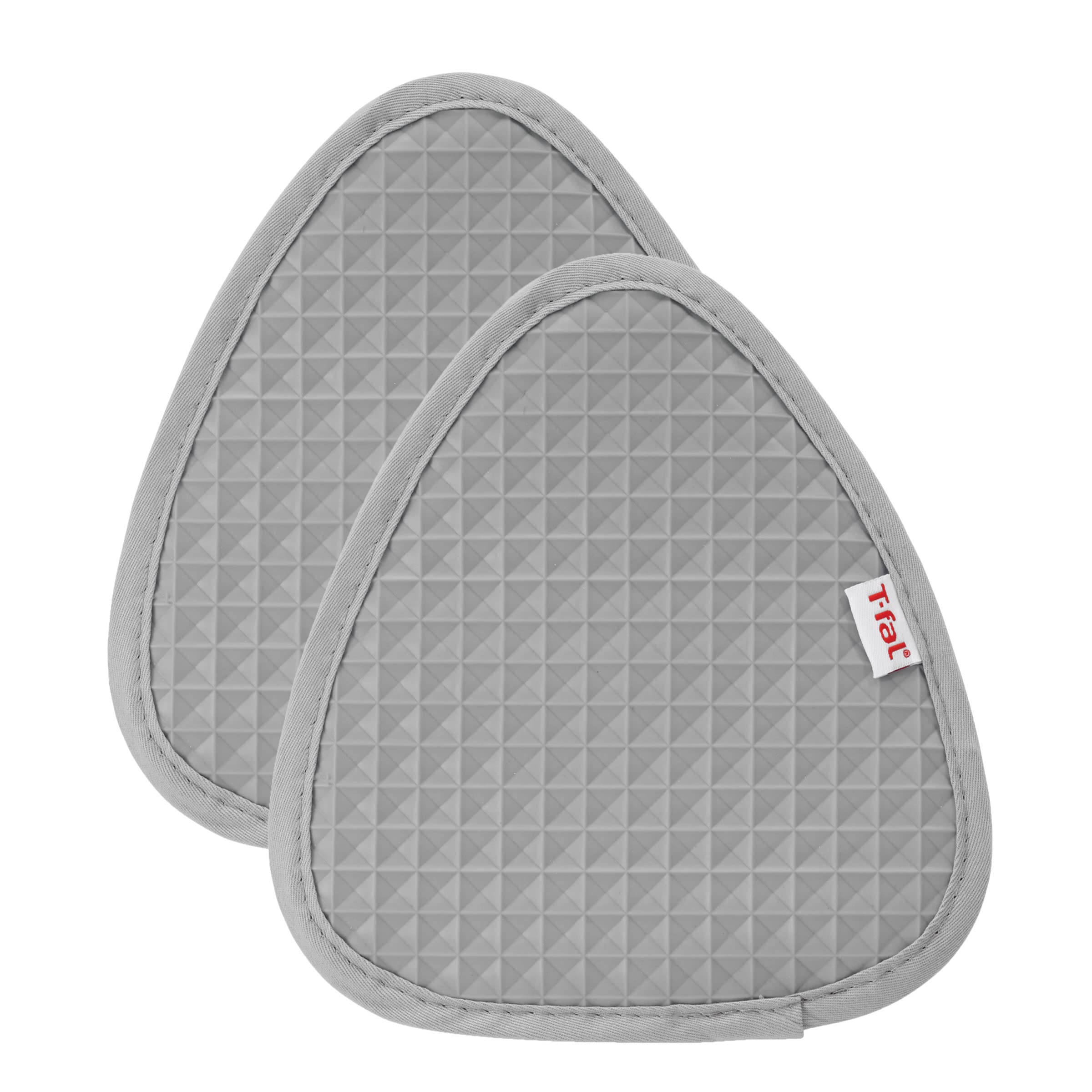 T-fal Waffle Silicone Pot Holder Set, Softflex, Non-Slip Grip, Heat Resistant, 8.25 x 7.5-inches, 2 Pack, Gray