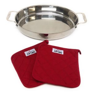 All-Clad Stainless Steel 15" Oval Baker with Pot Holders