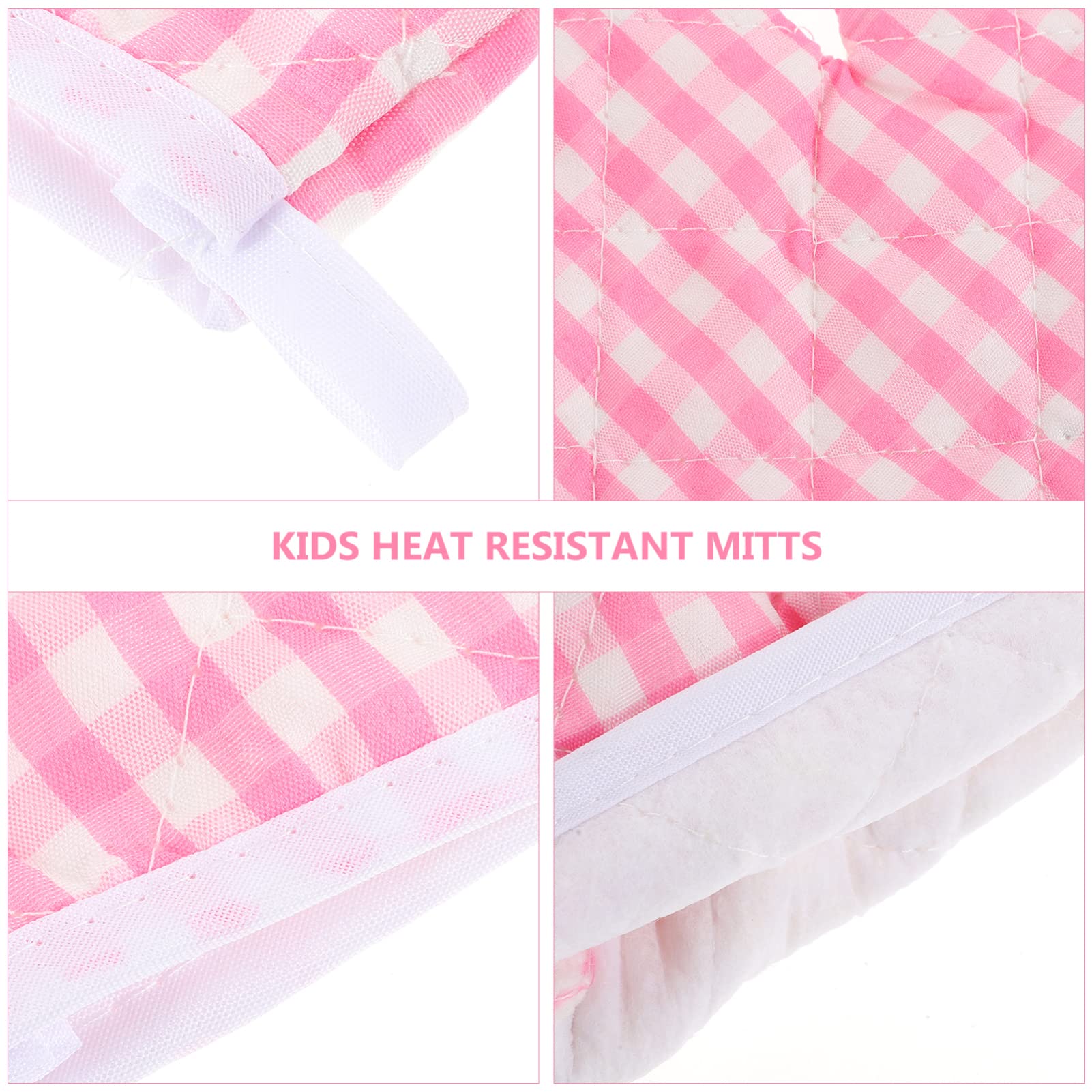 Mini Oven Mitts 2Pcs Children Microwave Gloves for Kids Play Kitchen Heat Resistant Cooking Mitts Anti Scald Baking Gloves for Boys Girls