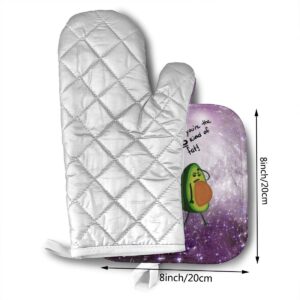 Funny Avocado Mug Oven Mitts and Potholders (2-Piece Sets) - Kitchen Set with Cotton Heat Resistant,Oven Gloves for BBQ Cooking Baking Grilling