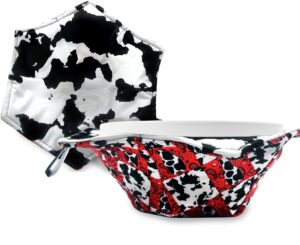 cow print kitchen microwave bowl holders 2 pack for hot food set of bowl potholders soup bowl cozy bowl hot pads hot bowl holder multipurpose hot heat proof plate holder pot holders for bowls