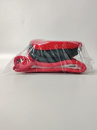 Nuscen 2 Pcs Mini Oven Gloves,Heat Resistant 500 Degrees, Oven Mitts,Cotton Neoprene Non-Slip Grip, Hanging Loop, for Microwave BBQ, Kitchen, Baking,Grilling/Machine Washable (Red)