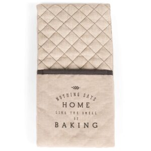 Smell of Baking Natural Brown 30 x 8 Cotton and Polyester Double Oven Mitt