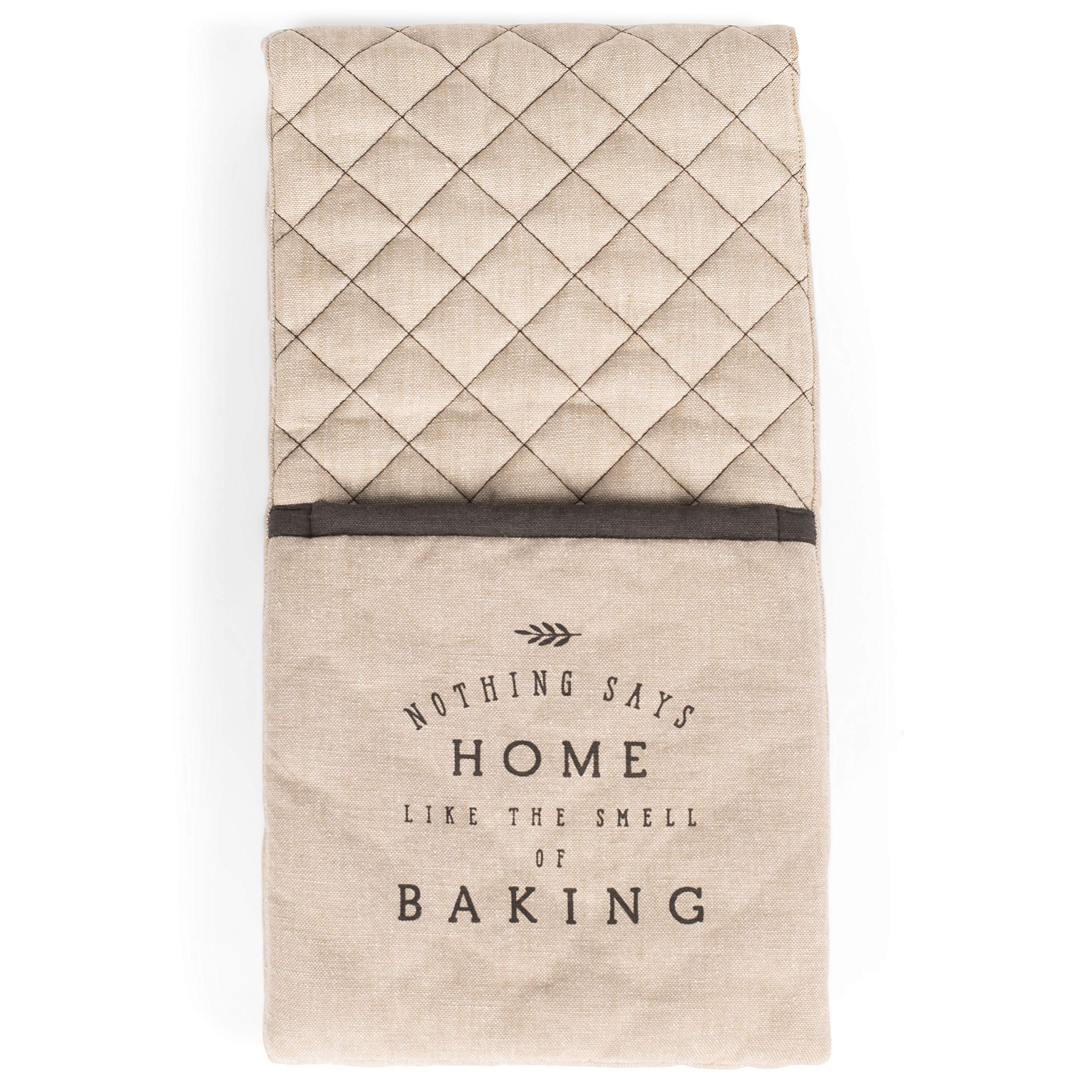 Smell of Baking Natural Brown 30 x 8 Cotton and Polyester Double Oven Mitt