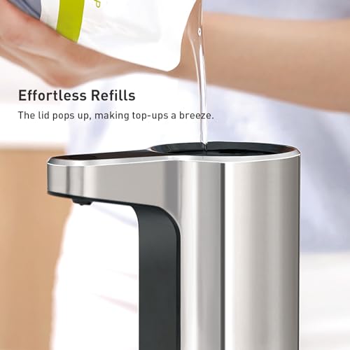 EKO Aroma Touchless Automatic Soap Dispenser for Kitchen and Bathroom, Liquid Hand Soap Dispenser, Water-Resistant and Rechargeable, 9 fl oz (Stainless)