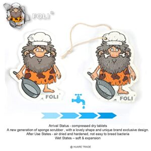 FOLI Hot Pot Lid Handle Mitt,Heat Resistant Pot Knob Grabber Holder, Anti Scald Casserole Pot Lid Knob Cover Hand Protector 2Pack, Wood Pulp Cotton Dish Washing Kitchen Scrubber 2Pack