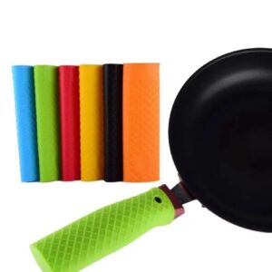 Yinpecly 2Pcs Silicone Hot Handle Holder Rubber Pot Sleeve Heat Resistant Kitchen Potholders for Cast Iron Pans, Metal Frying Pans, Skillets, Griddles, Orange