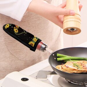 Youngerbaby Sunshine Sunflowers Hot Handle Holders Pan Handle Sleeves Heat Resistant Pan Cast Iron Skillet Handle Covers Non-Slip Pan Handle Holders for Home Kitchen Cooking Tools