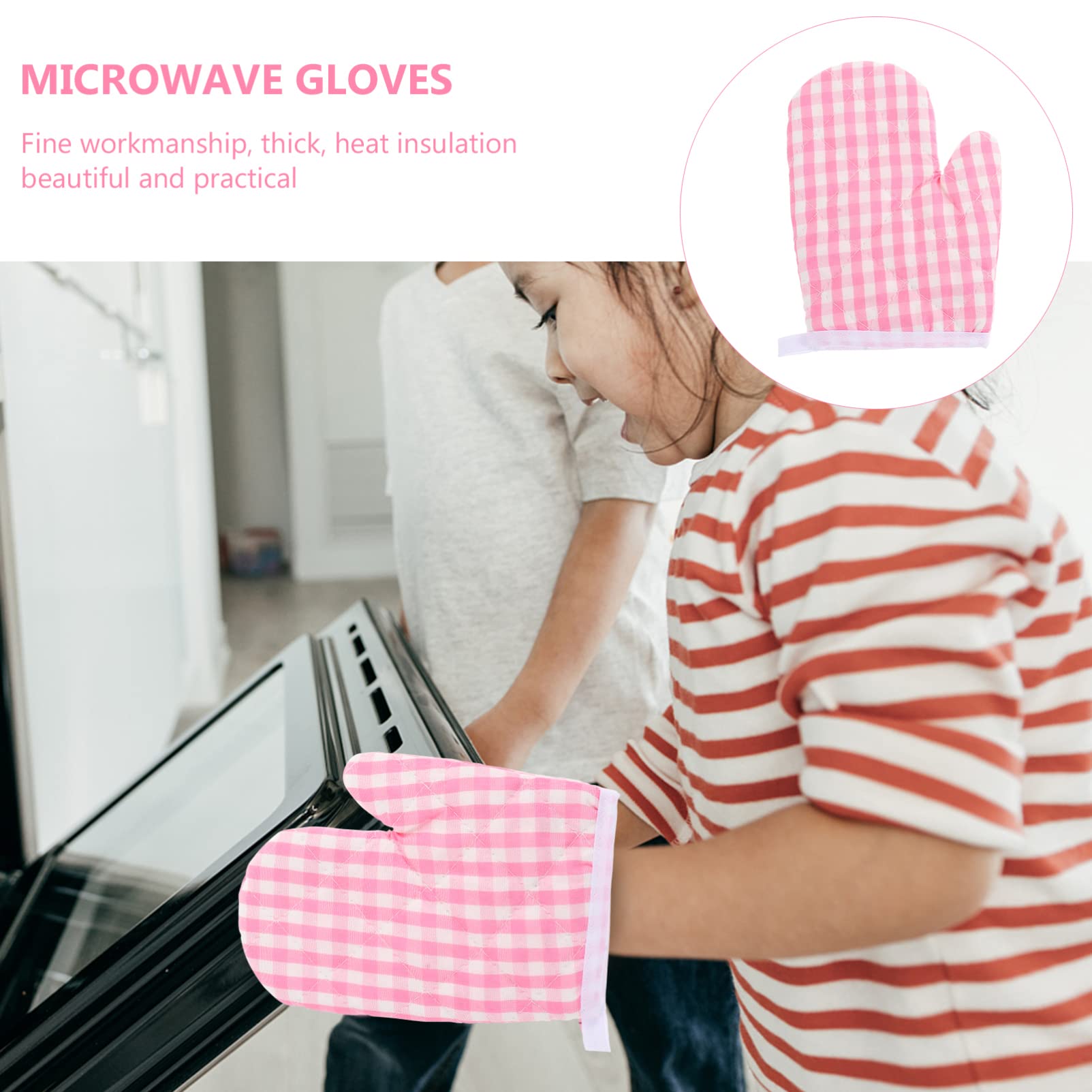 2pcs Kids Oven Mitts for Children Play Kitchen Heat Resistant Kitchen Mitts Kitchen Gloves for Cooking Baking Kids Oven Gloves Griddle Accessories