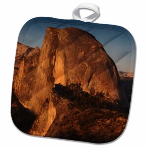 3d rose half dome-sunset-glacier point-yosemite np-california-usa pot holder, 8 x 8