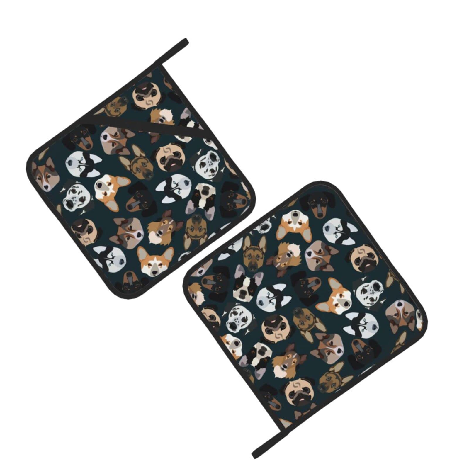 Bamowey Dogs Pot Holders Set of 2,Oven Hot Pads for Kitchen Heat Resistant Washable Potholder for Kitchen Baking