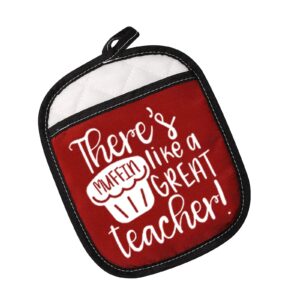 teacher appreciation gift there's muffin like a great teacher pot holder teacher thank you gift (muffin great teacher red)