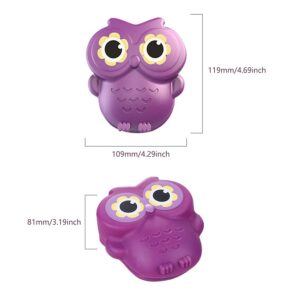 2 Pack Silicone Oven Mitts, Funny Mini Owl Gloves, Oven Mitts Heat Resistant, Kitchen Mitt Potholders for Cooking and BBQ, Easy Clean(Purple)