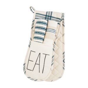 mud pie bistro double oven mitt, eat, 35" x 7.25"