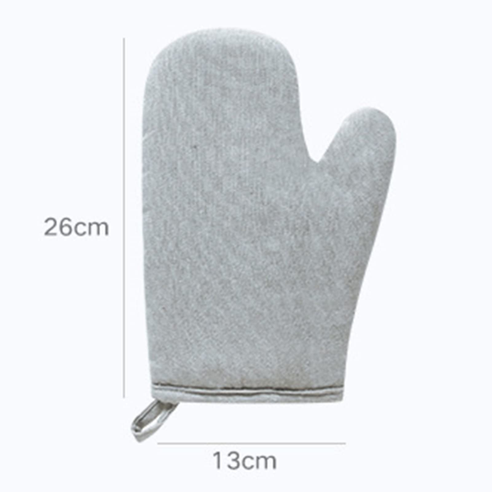 1Pc Oven Glove Super Soft Wear Resistant Cotton Flax Anti-Scalding Glove Thickening Heat-Insulating Oven Mitt for Home Baking