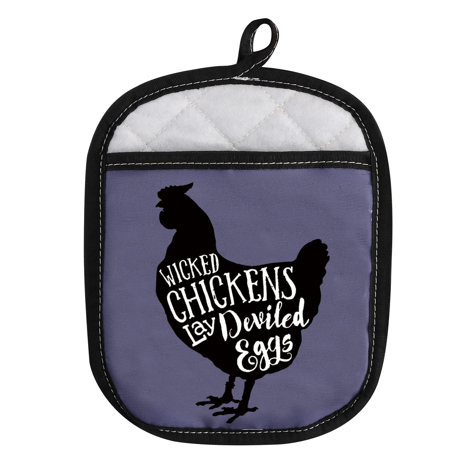 Funny Baking Oven Pads Pot Holder Wicked Chickens Lay Deviled Eggs Farmer Gift (Lay Deviled Egg)