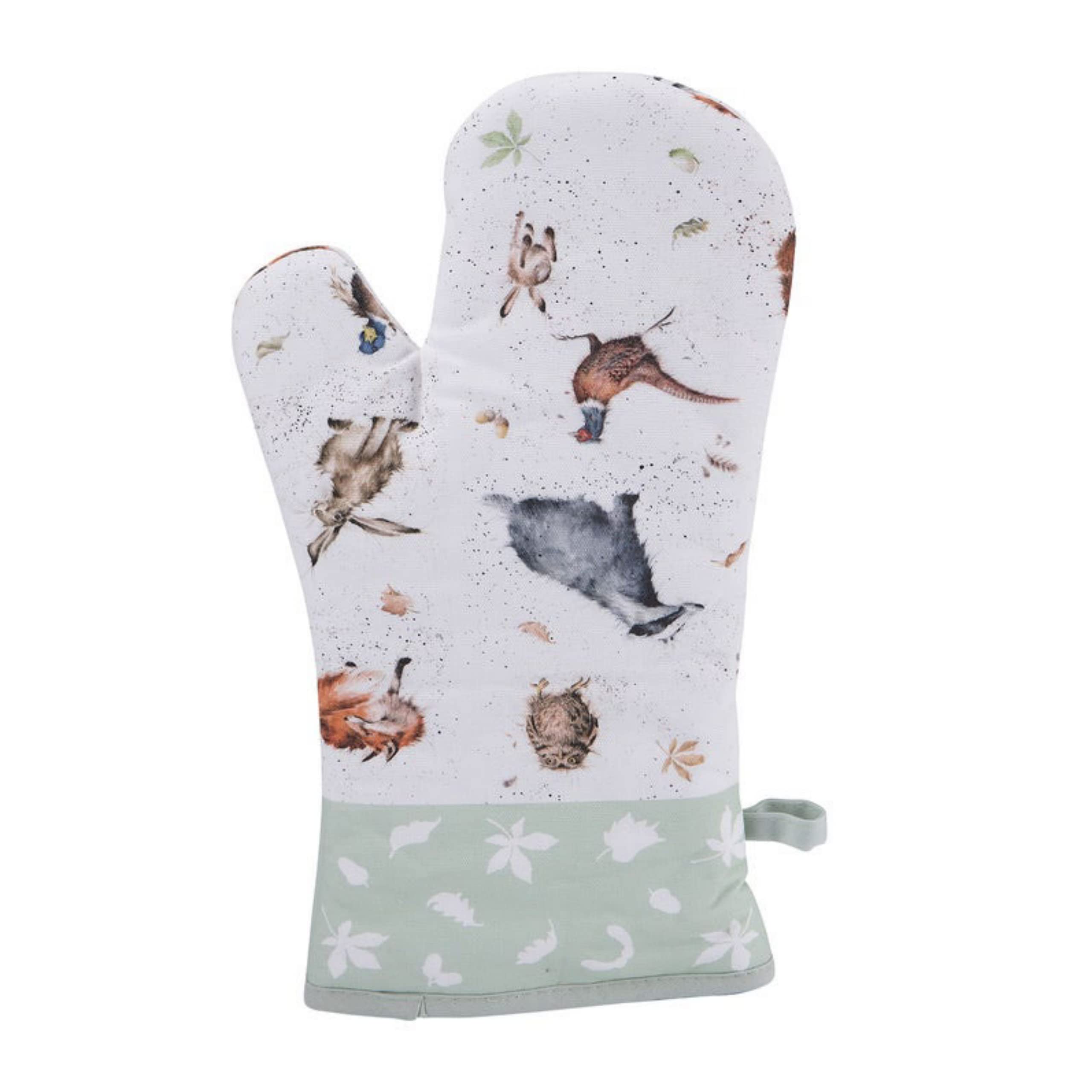 Royal Worcester Wrendale Designs Collection Oven Glove | for Cooking, Grilling, Baking, and Serving | Oven Mitt with Animal Design | Machine Washable | Measures 14.3X 7.7