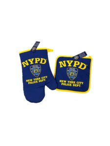 new york city nypd police department oven mitt & pot holder set officially licensed souvenir collectable product