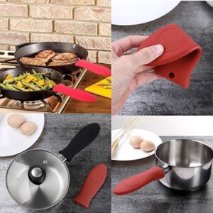 10pcs Silicone Pot Handle Holders Heat Resistant Pan Handle Covers,Hot Handle Sleeve for Cast Iron Skillets Metal Frying Pans Aluminum Cookware Assist Pan Holder