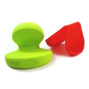 2x silicone holder hot plate pot pan glove grip heat resistant oven kitchen bake