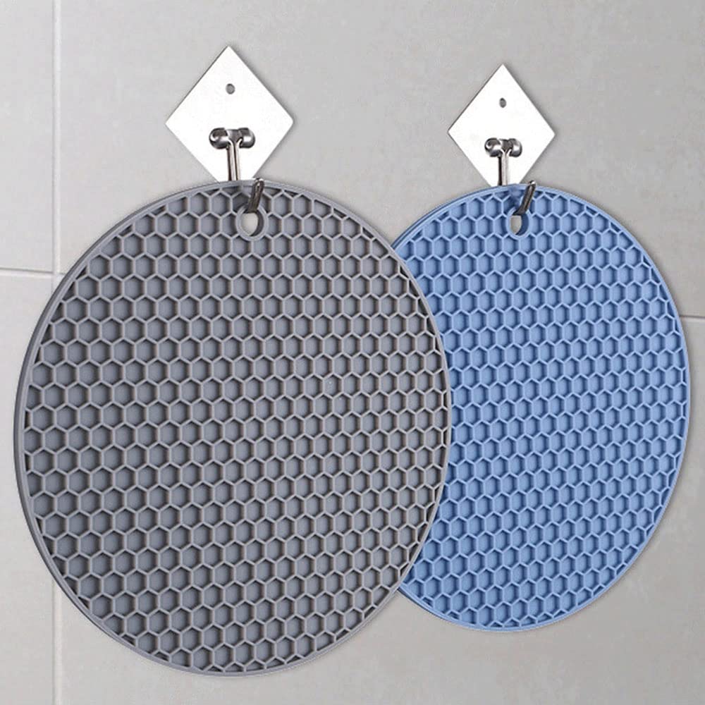 Silicone Trivet Mats 100% Silicone Heat Resistant Multifunctional Mat, Heat and Slip Resistant Potholders 4 Pack (Purple)