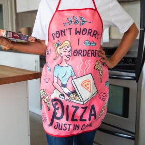 Don't Worry I Ordered Pizza Just in Case Funny Cooking Humor Graphic Novelty Kitchen Accessories Funny Graphic Kitchenwear Funny Food Novelty Cookware Red Oven Mitt